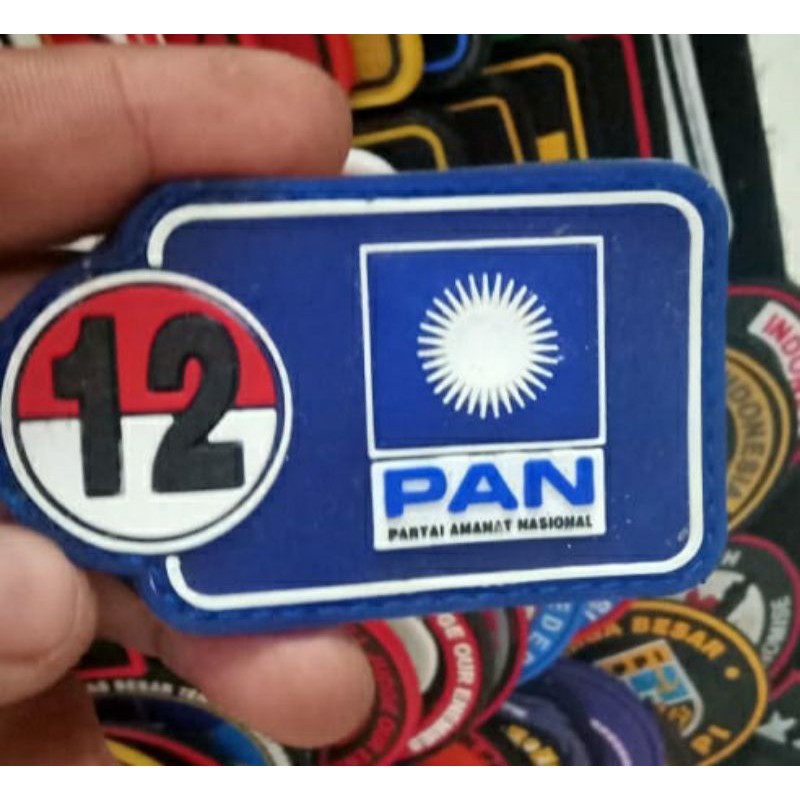Jual patch ruber partai PAN logo partai PAN emblem karet partai PAN ...