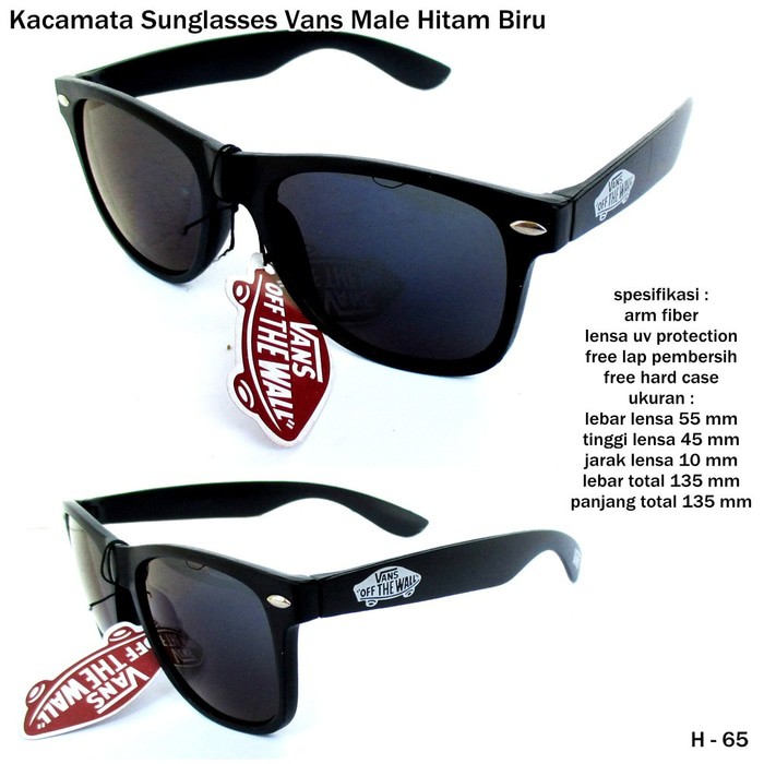Jual kacamata terbaru van male hitam biru fullset | Shopee Indonesia