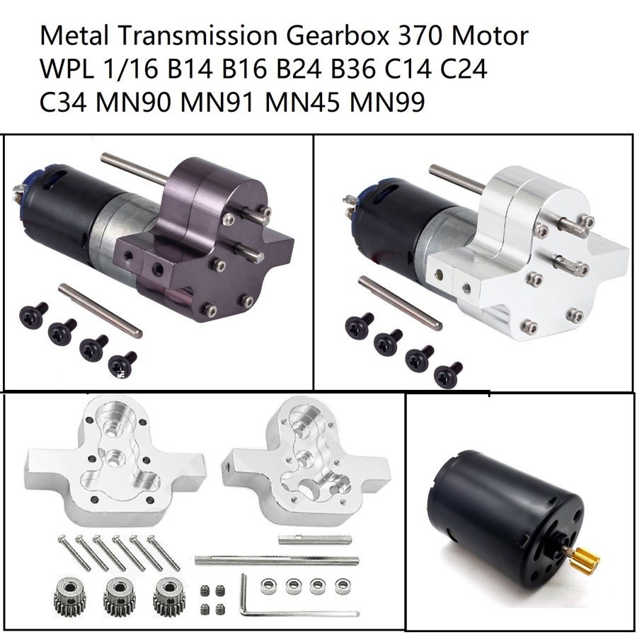 Jual Metal Transmission Gearbox 370 Motor WPL 1/16 B14 B16 B24 B36 C14 ...