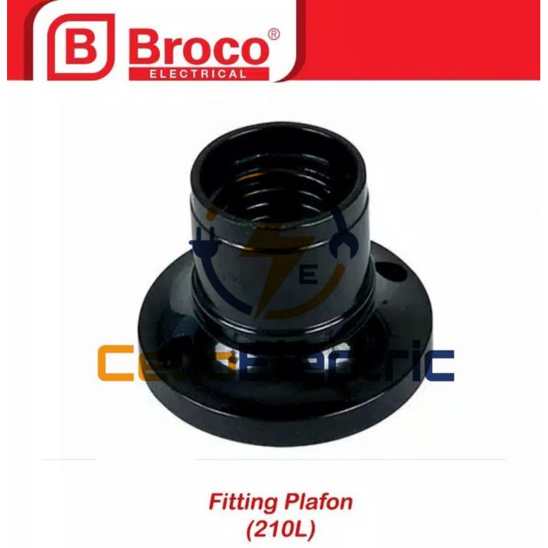 Jual Fitting Lampu Broco 210L / Fitting Plafon Bulat Hitam Broco ...