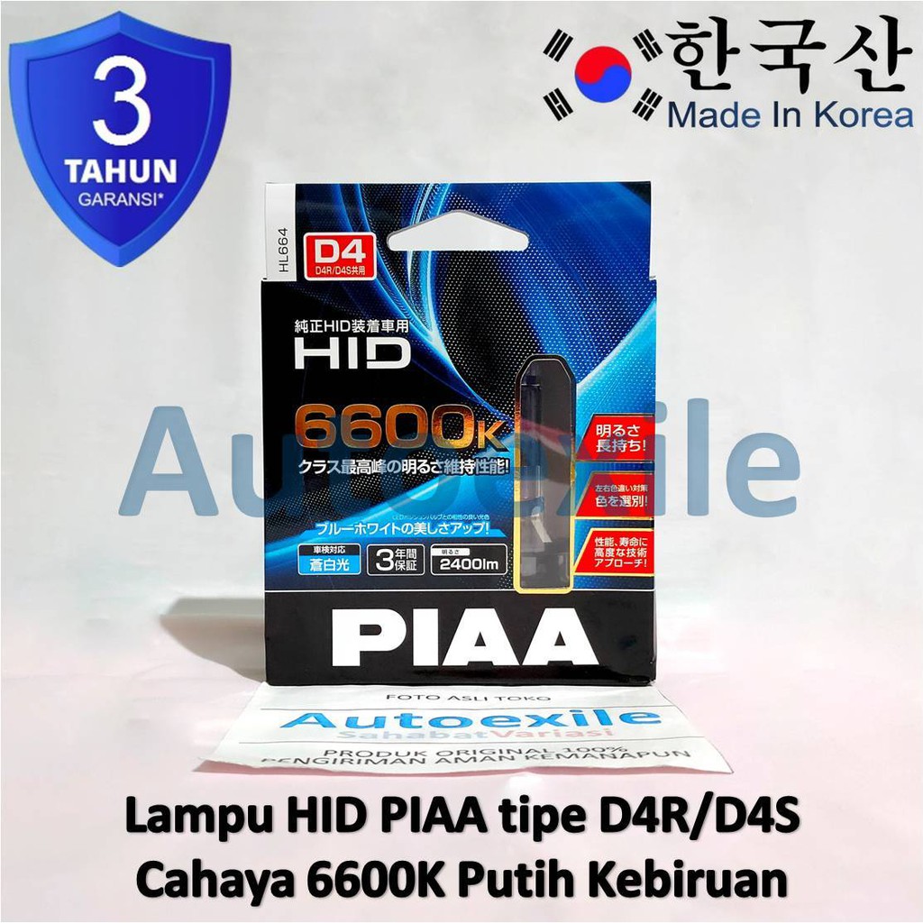 Jual Lampu HID PIAA D4R D4S 6600K Putih Kebiruan HL664 Lampu Mobil Mazda CX5 Lexus Alphard Camry ...