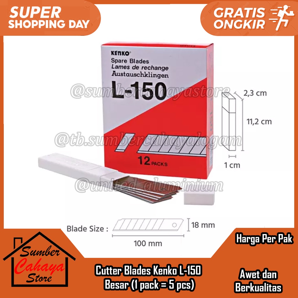 Jual Isi Cutter Kater Cuter Katter Kutter Kuter Katre Blades Kenko L ...