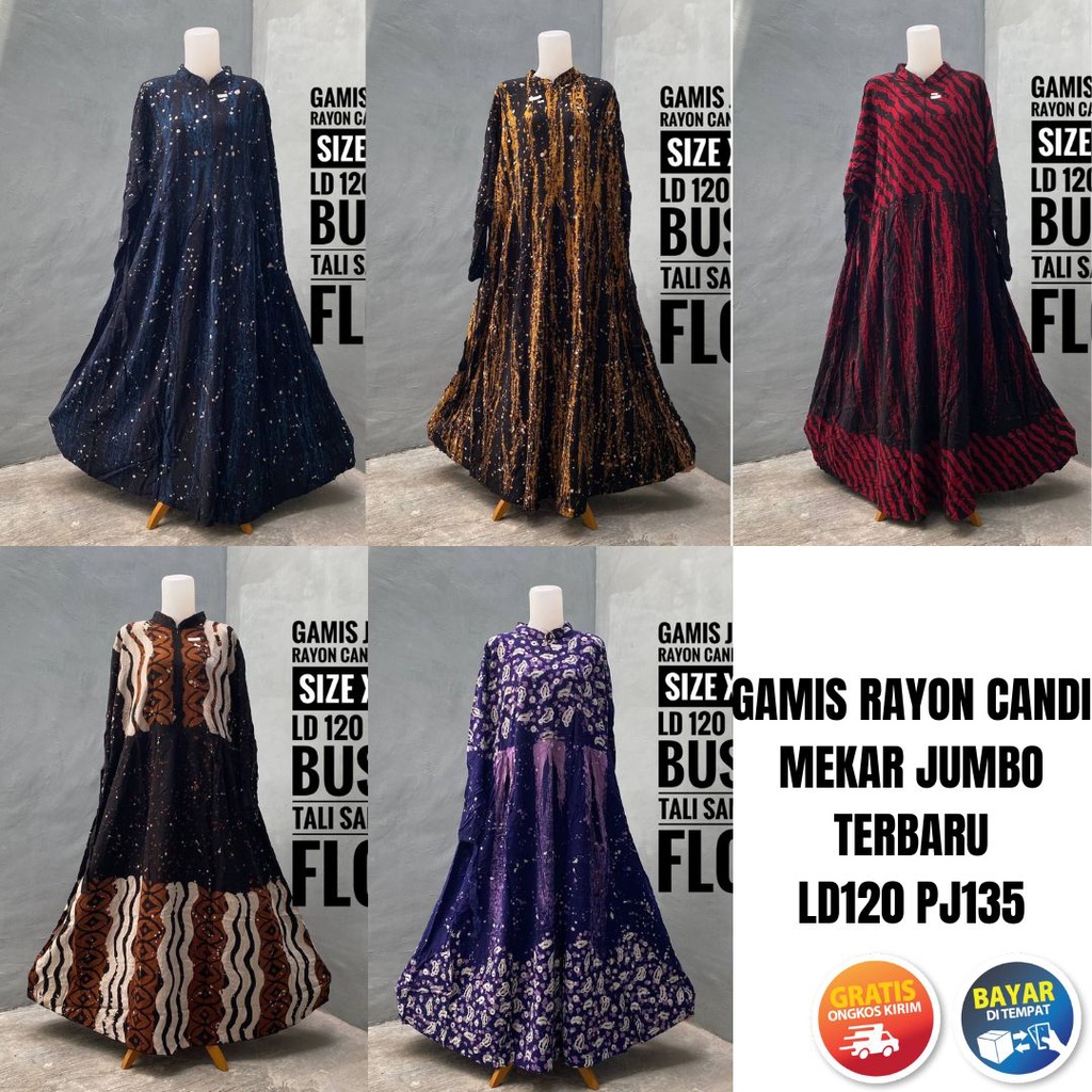 Jual Gamis Wanita Dewasa Ibu Ibu Jumbo Syari Lebaran Terbaru Busui Friendly Resleting Depan ...