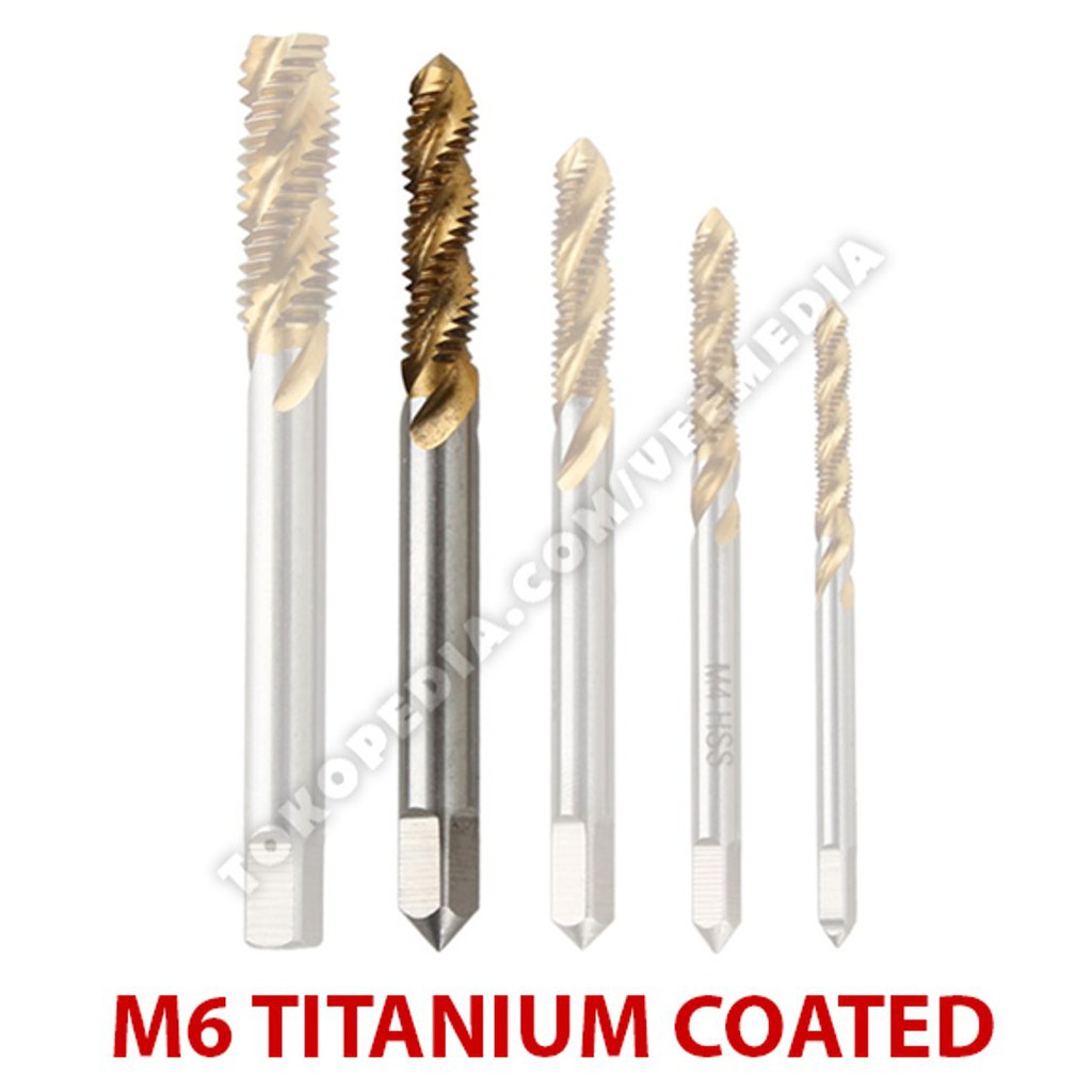 Jual Jual Tap Drill Bits M6 Titanium Coated Mata Bor Pembuat Ulir Baut ...