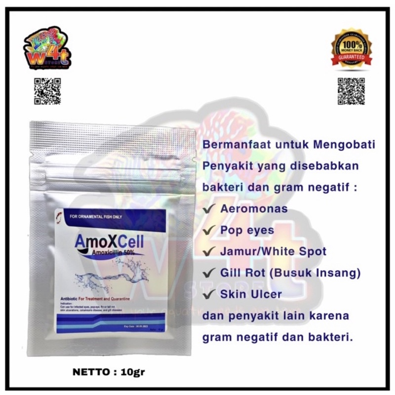 Jual Amoxcell 10 gram Obat Ikan Koi Jamur Berput Gill Rot Pop Eyes ...