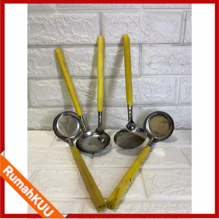 Jual IRUS Gagang Kayu Mini 16 dan 22 Erus Sendok Kuah Sayur Sop ...