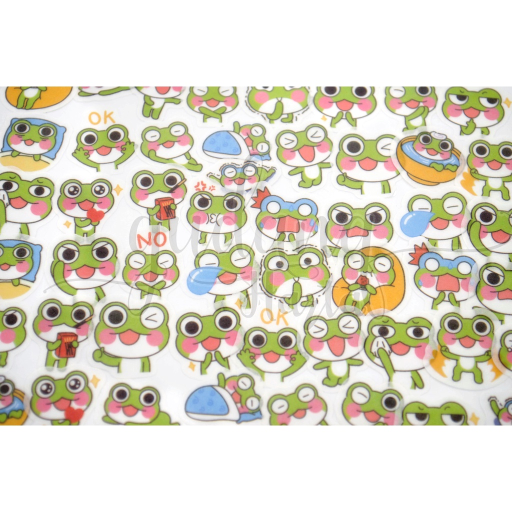 Jual Stiker Red Cheek Frog Sticker Motif Katak leher Merah DIY GH ...