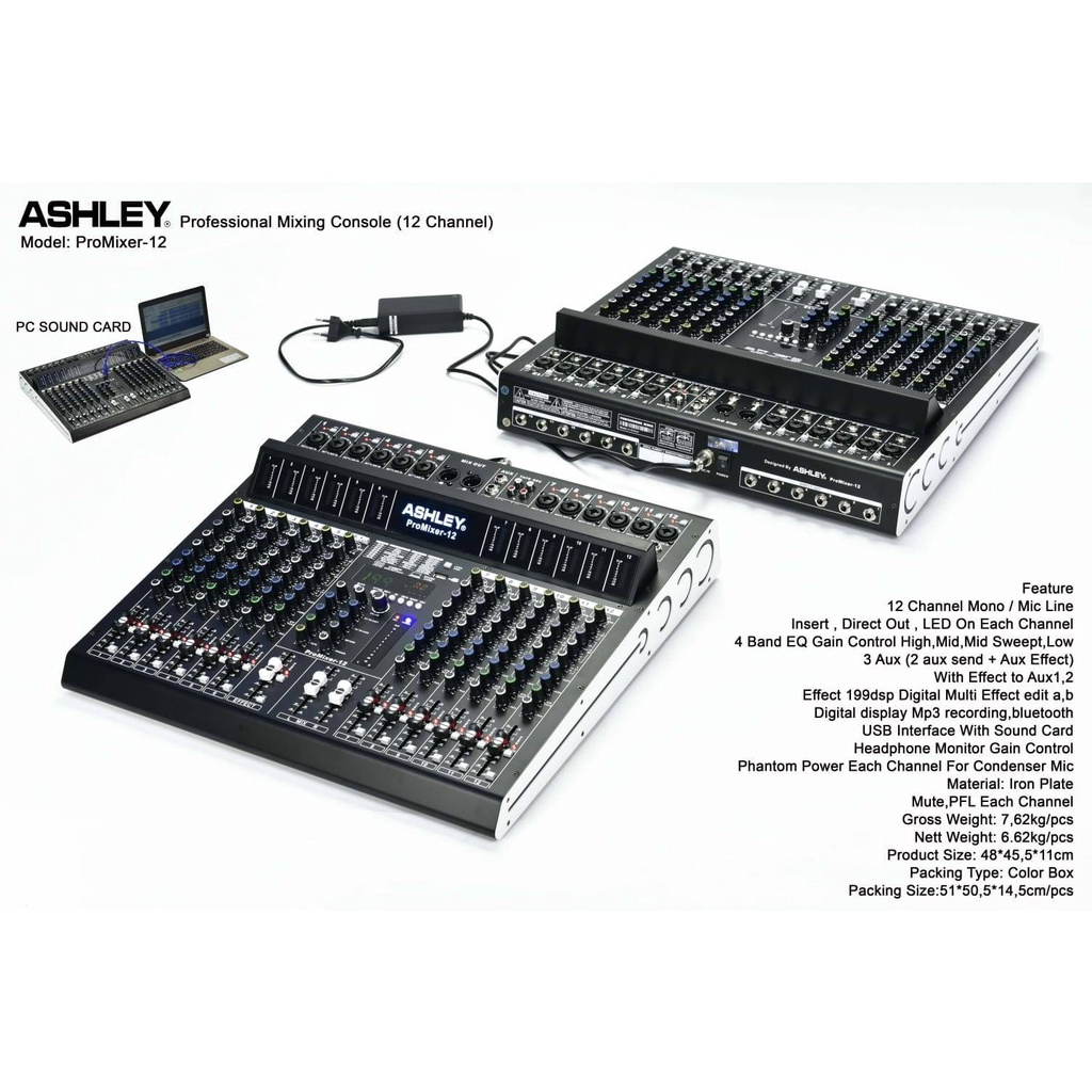Jual MIXER ASHLEY PRO MIXER 12 / PROMIXER12 / PROMIXER 12 CHANNEL ...