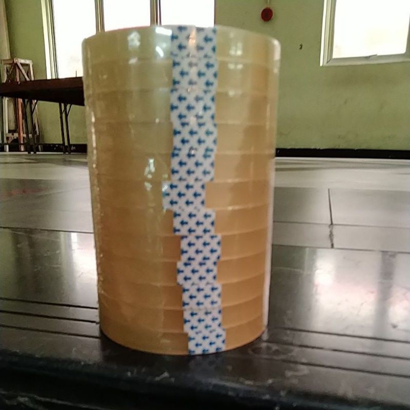 Jual Isolasi lakban bening kecil uk 12 mm/1 slop isi 12 pcs | Shopee ...