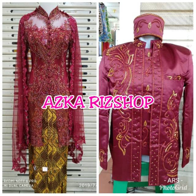Jual SET KEBAYA AKAD NIKAH MODERN + SET BESKAP AKAD NIKAH PRIA | Shopee ...