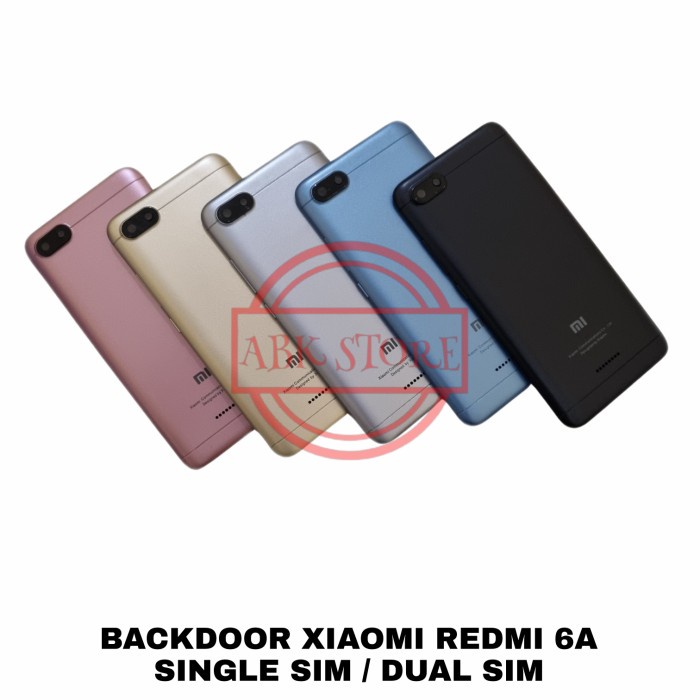 Jual Backdoor Backcover Back Casing Xiaomi Xiomi Redmi 6a Original Dual ...