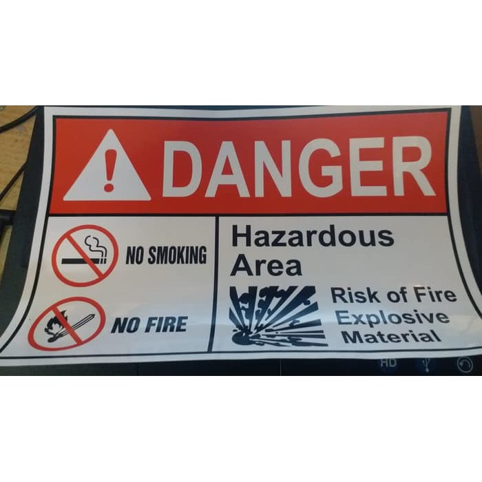Jual SIGN LABEL STICKER DANGER HAZARDOUS AREA 10X10 RAMBU K3 | Shopee ...