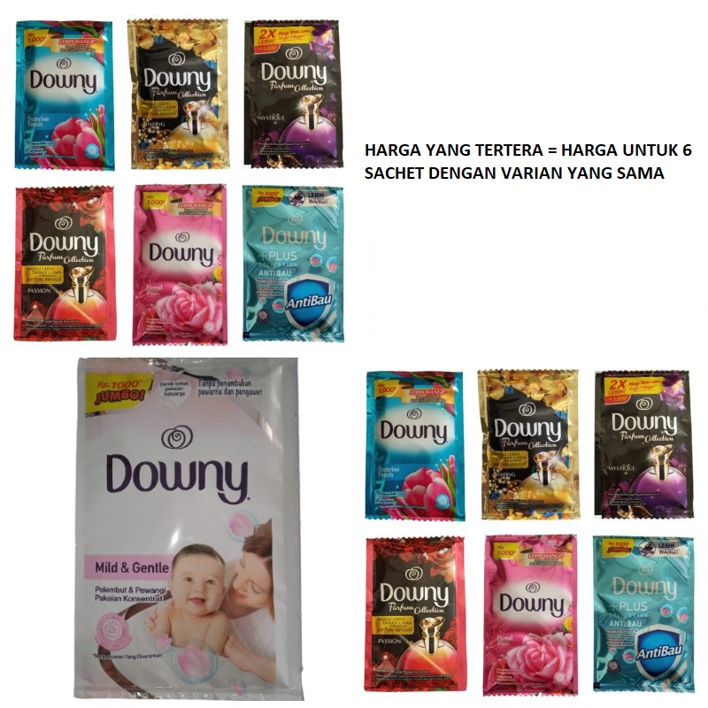 Jual SK Downy Sachet 20 ml Rp 1000 Bundle Isi 6 Sachet Sunrise Fresh ...