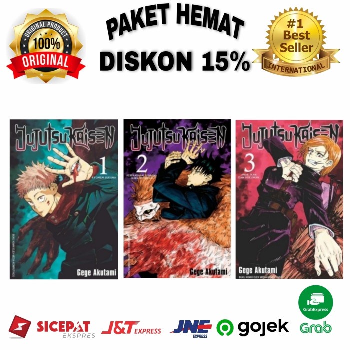 Jual PAKET KOMIK JUJUTSU KAISEN VOL 1, 2, 3 GEGE AKUTAMI ORIGINAL | Shopee Indonesia