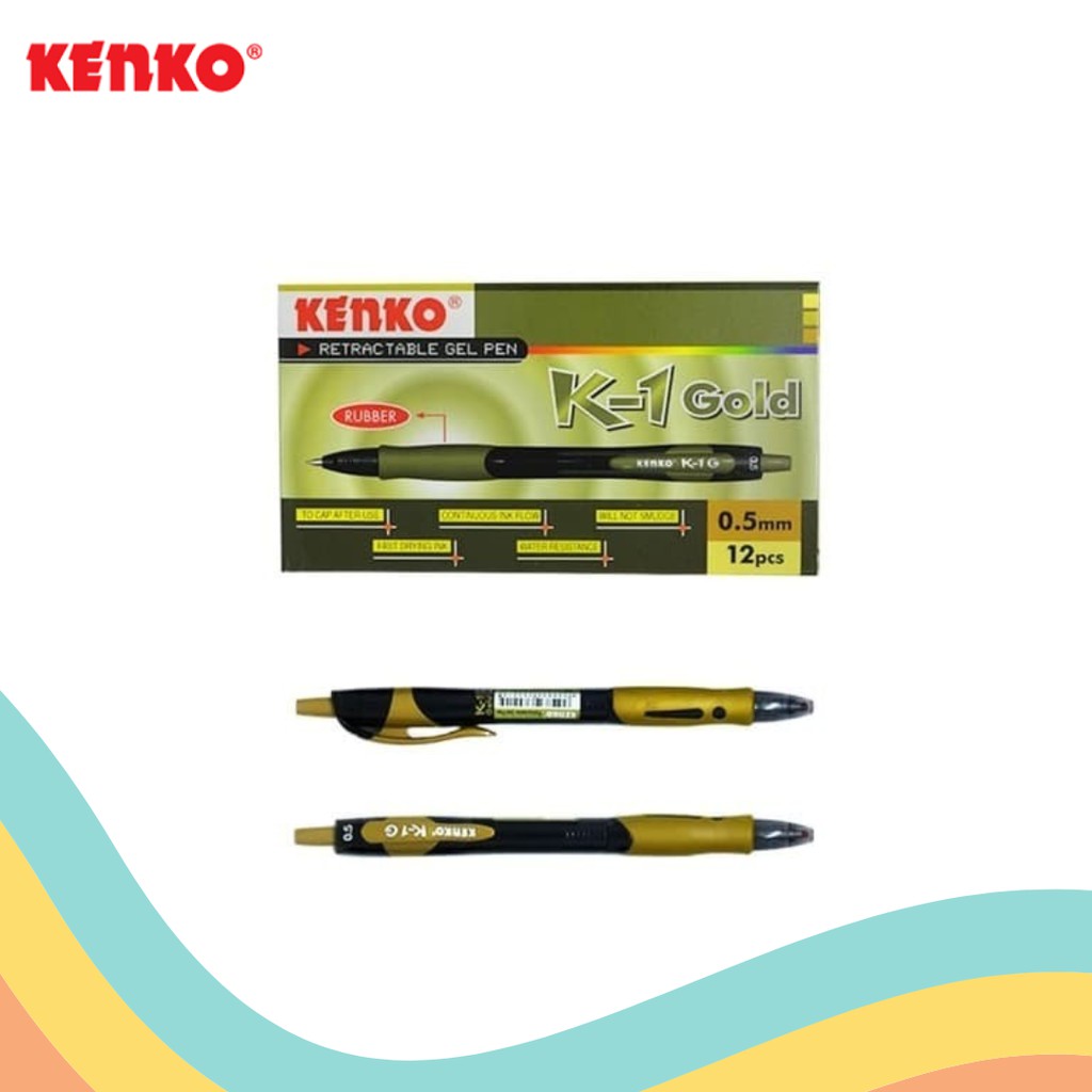 Jual GEL PEN KENKO K-1 GOLD (12 PCS) | Shopee Indonesia