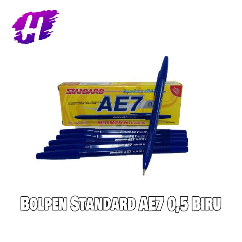 Jual BOLPOINT STANDARD AE7 0.5 MM BIRU 1 PCS | Shopee Indonesia