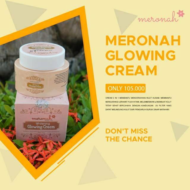 Jual Cream Glowing Night Cream Pemutih Wajah MERONAH CREAM 2 IN 1 ...