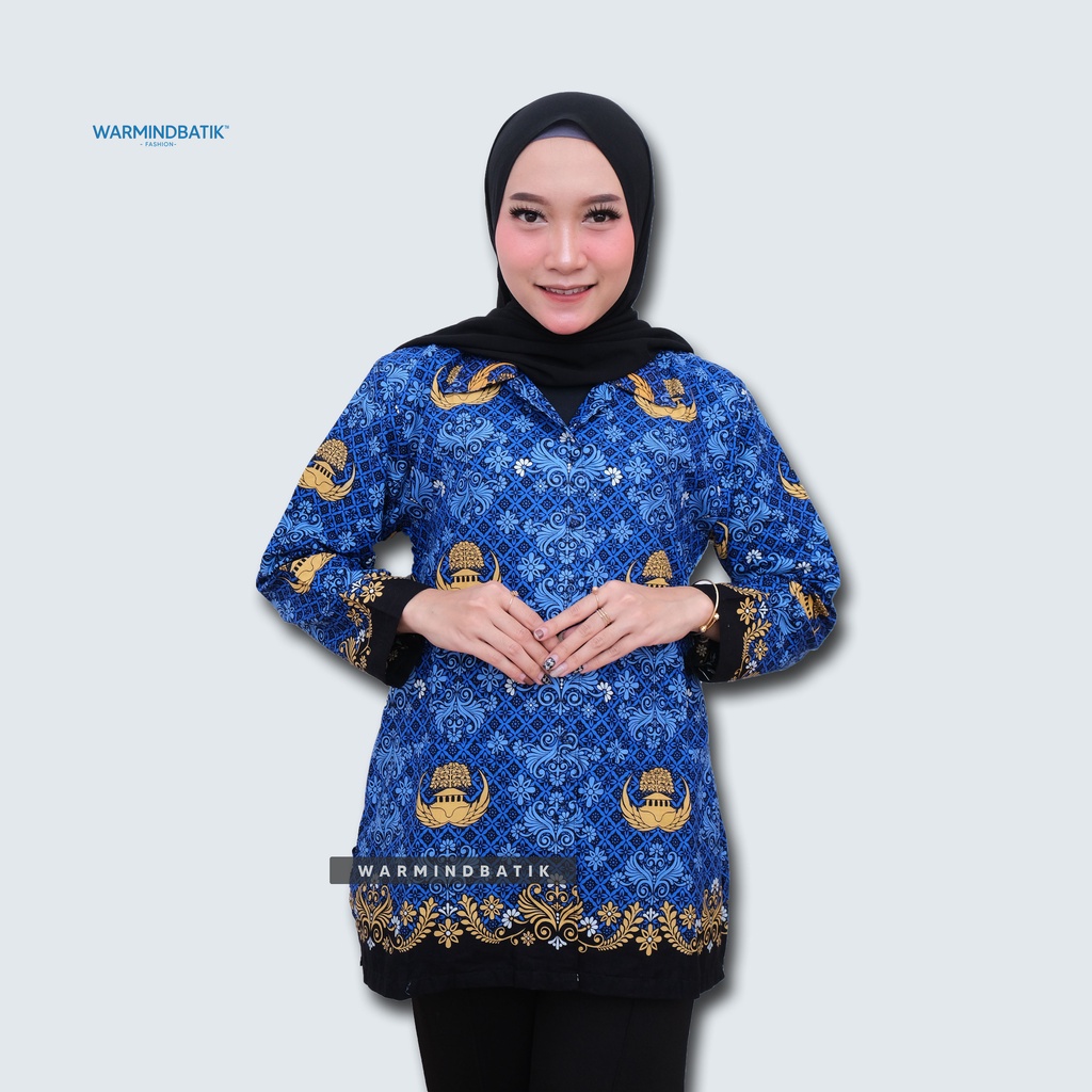 Jual Seragam Korpri Terbaru Wanita C40s Blouse Cewek Batik Korpri Baju Katun Halus Lengan ...