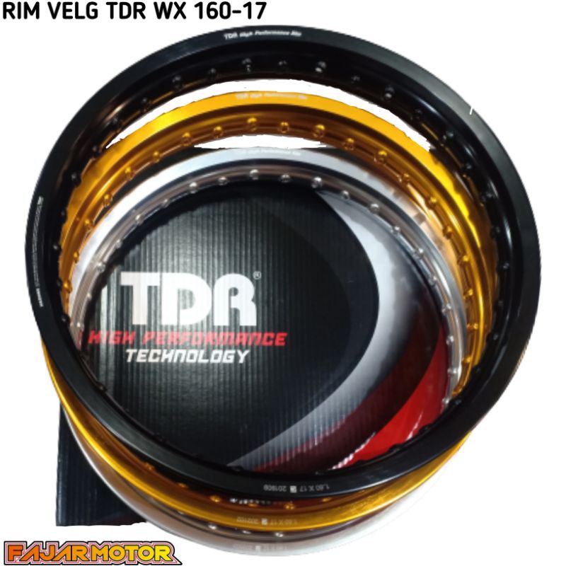 Jual VELG TDR WX 160 RING 17 BLACK GOLD SILVER TITANIUM GREY HOLE 36 ...