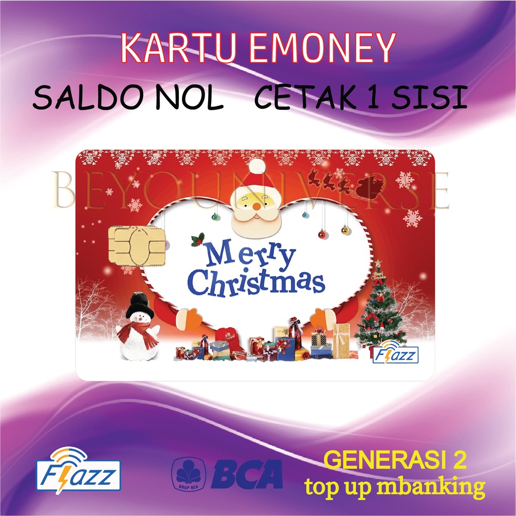 Jual Kartu FLAZZ BCA Gen 2 / E-money Mandiri E-toll Emoney Design Merry ...