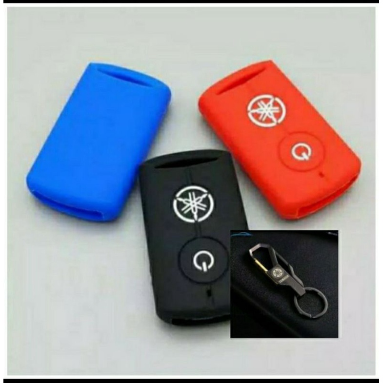 Jual paket gantungan kunci+silicon key less Yamaha NMAX Aerox biru+G ...