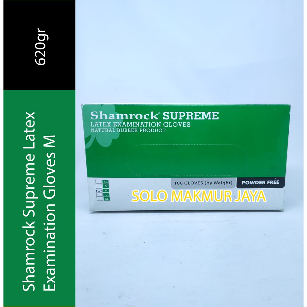 Jual Shamrock Supreme Sarung Tangan Latex Powder Free Ukuran M | Shopee ...