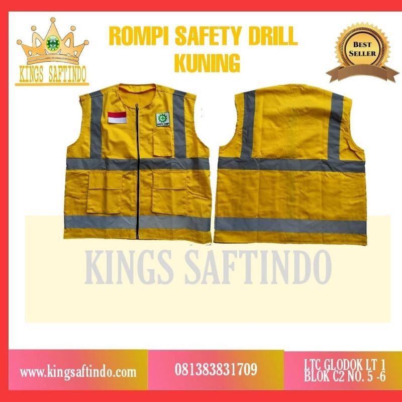 Jual ROMPI SAFETY BAHAN DRILL FREE LOGO SAFETY FIRST DAN BENDERA ...