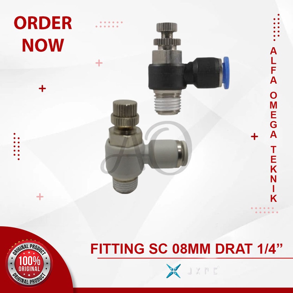 Jual FITTING SPEED CONTROL PNEUMATIC 1/4 INCH X 8MM NEPEL SELANG ...
