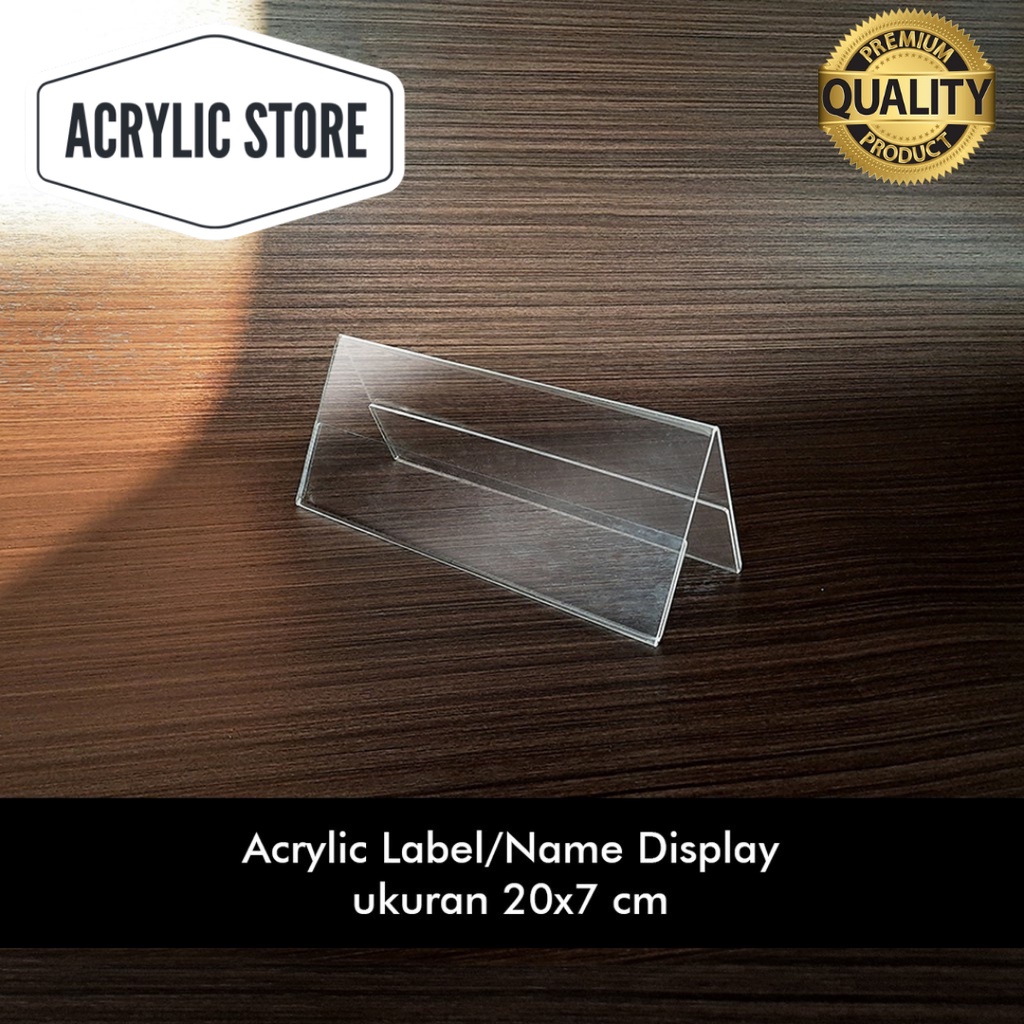 Jual Acrylic Name Label/Acrylic Display Nama/Standing Price Tag Akrilik ...