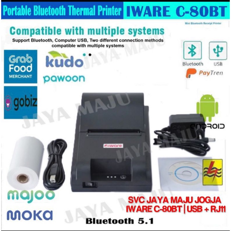 Jual IWARE C80 - BLUETOOTH 5.1 USB - SPEED 90 MM/S || MINI PRINTER ...