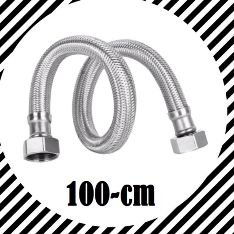 Jual Selang Flexible Anyam 100cm Stainless 1/2" / Selang Wastafel 100cm ...