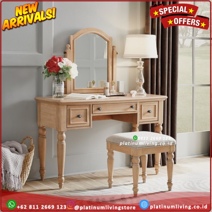 Jual Meja rias Romford vanity with stool Platinumliving Furniture ...