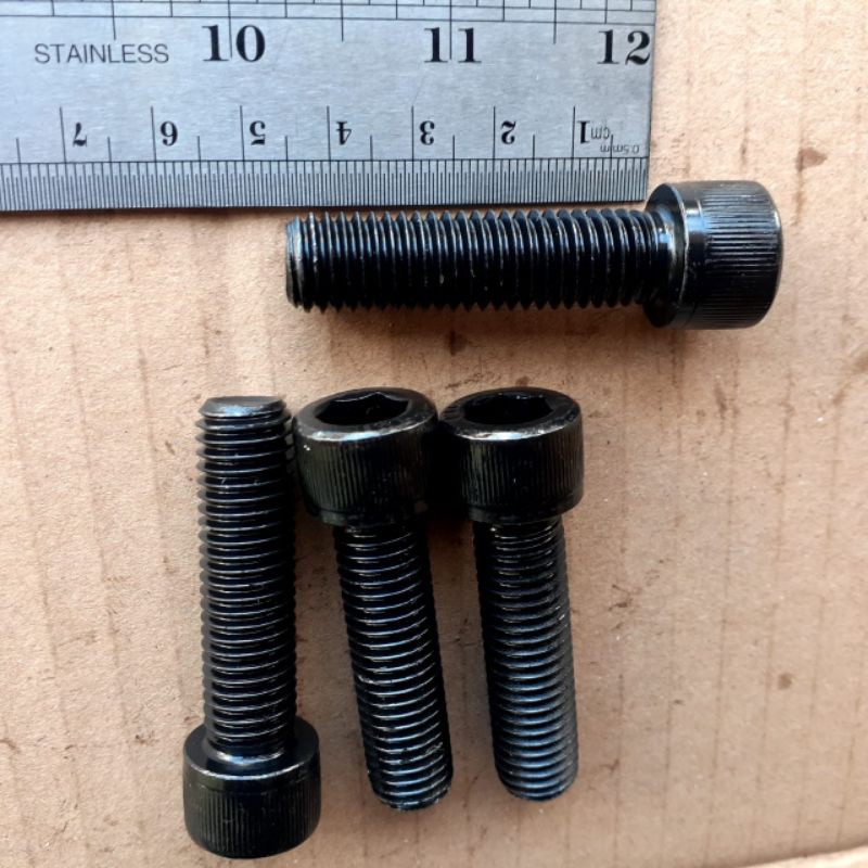 Jual BAUT L M12X45 BAJA M12 X 45 HITAM PANJANG 4,5CM KUNCI L10 L 10 HEX HEAD SOCKET SCREW FULL ...
