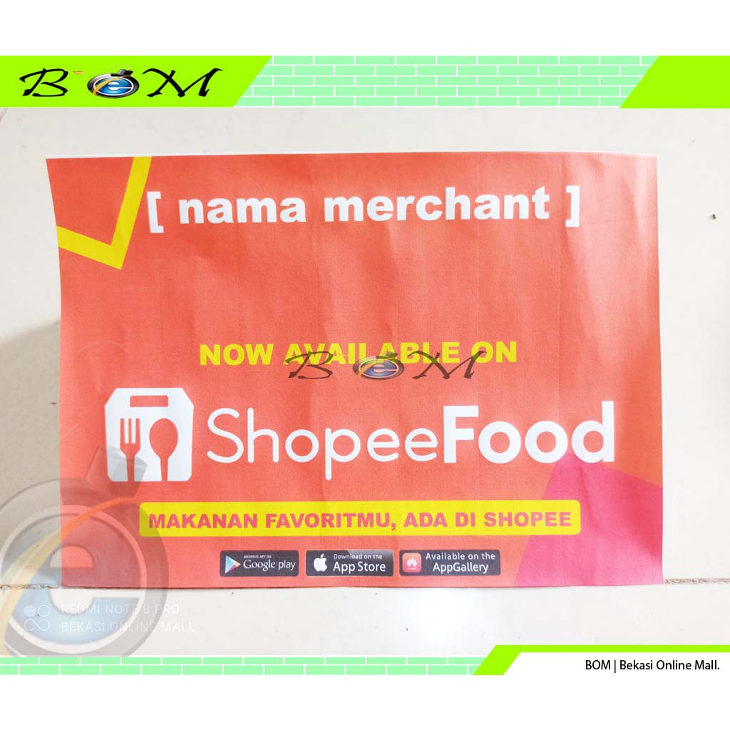 Jual stiker sticker shopee food shopeefood custom nama merchant toko ...