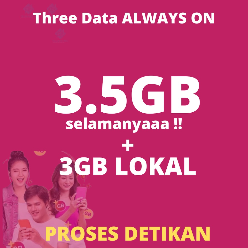 Jual PAKET DATA THREE MURAH KUOTA TRI ISI ULANG HAPPY BULANAN 52GB ...