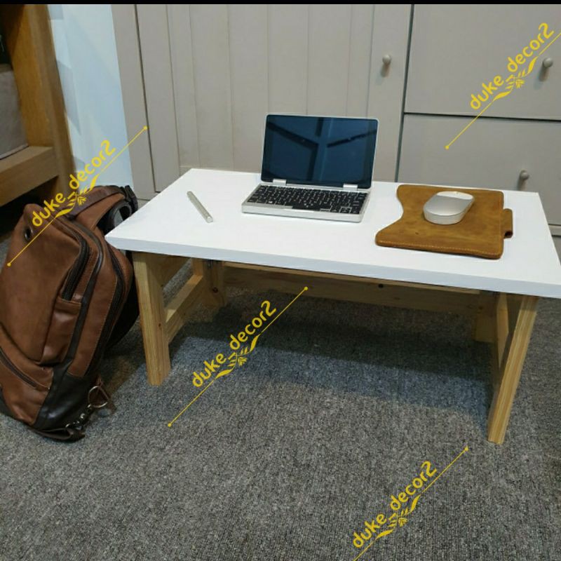 Jual meja lipat lesehan, meja kayu portablr, meja belajar, meja kerja ...