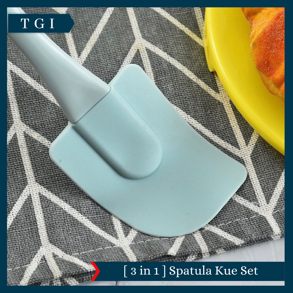 Jual TGI - [3 PCS] SPATULA SILICON SET SCRAPER KUAS KUE | SPATULA SET ...