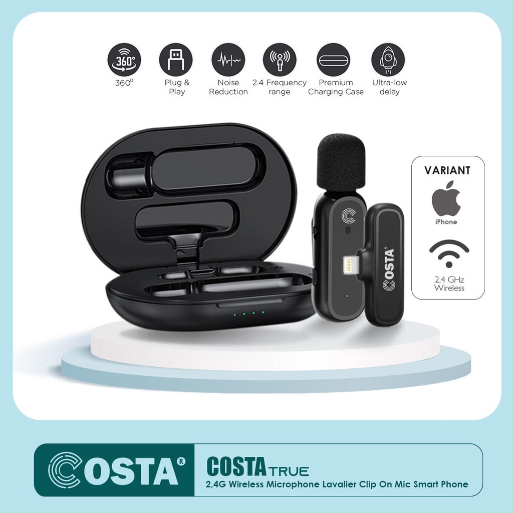 Jual COSTA True 2,4G Wireless Microphone Lavalier Clip On Mic IOS ...