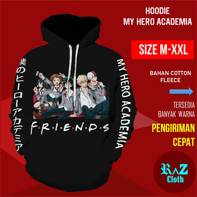 Jual Jaket Hudie Pria Friend My Hero Academia MHA Hoddie Anime | Shopee ...