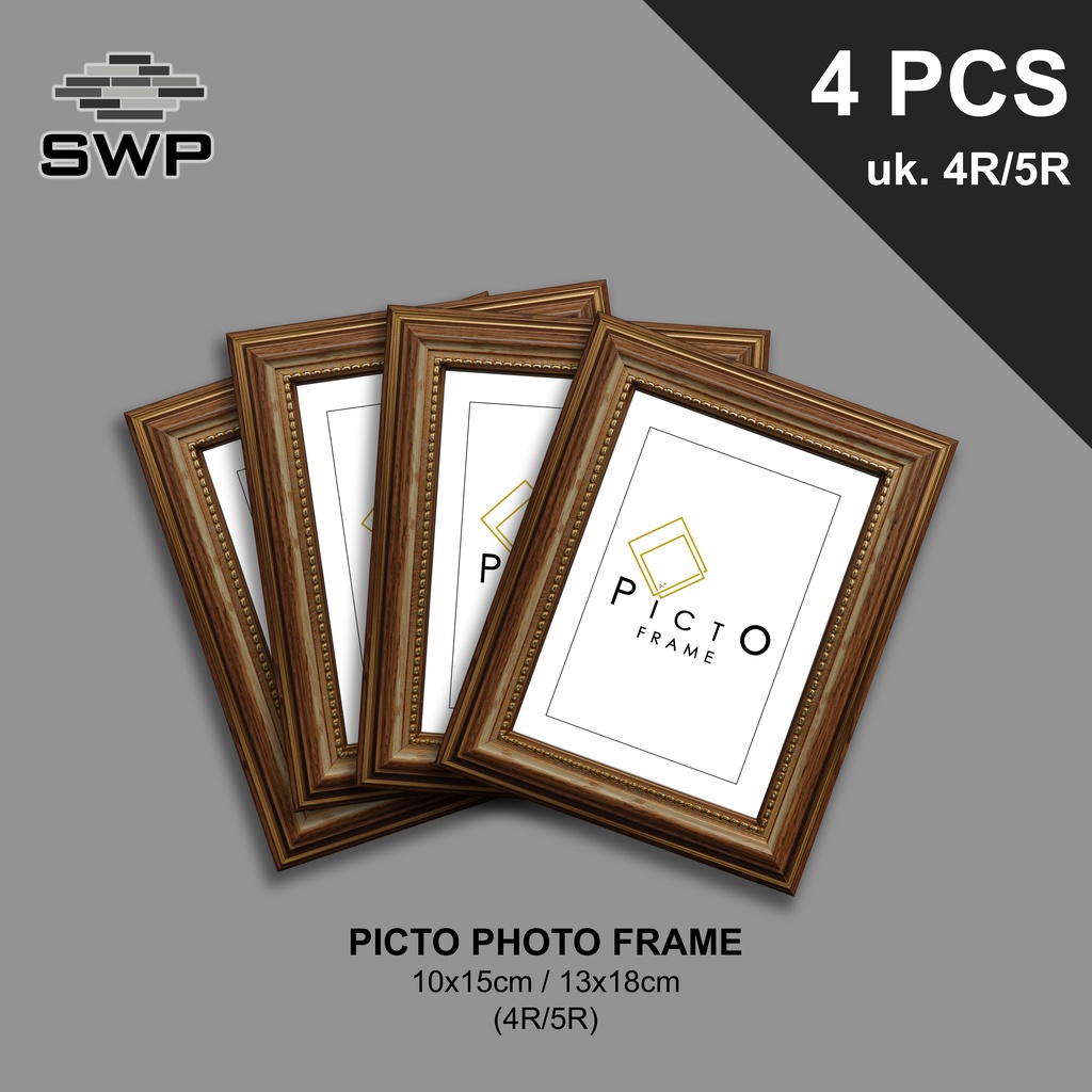 Jual SWP Bingkai Foto Frame Pigora Brown 5R/4R 3216-ZD-7179- BUNDLING 4 ...