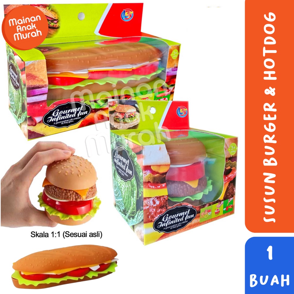 Jual Mainan Susun Burger Hot Dog Stacking Menyusun Burger Hotdog ...