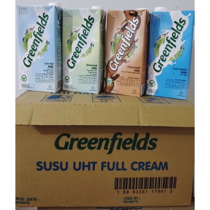Jual PROMO Surabaya dus susu UHT greenfields 950ml aneka rasa full cream skimmed low fat ...