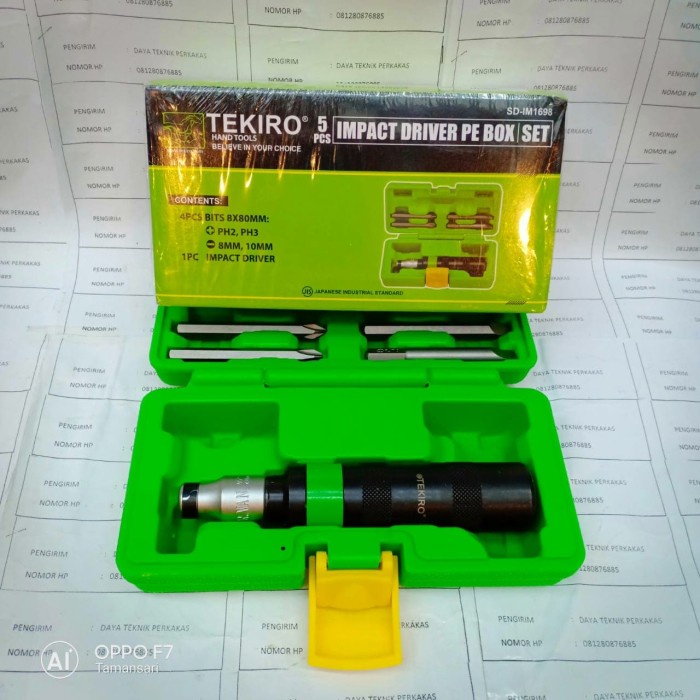 Jual OBENG SET KETOK PUTER 5PC - IMPACK DRIVER TEKIRO SET BOX - OBENG ...