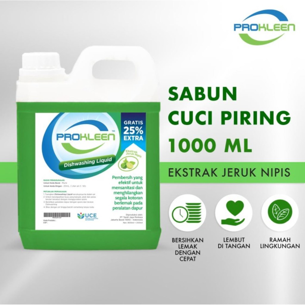 Jual Prokleen Sabun Cuci Piring Dishwashing Liquid 1 Lt | Shopee Indonesia