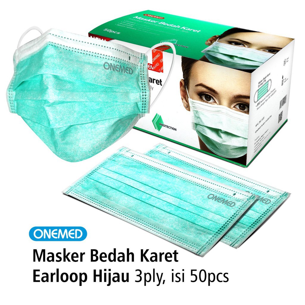 Jual OneMed Masker Medis Earloop per Box isi 50 pcs | Shopee Indonesia