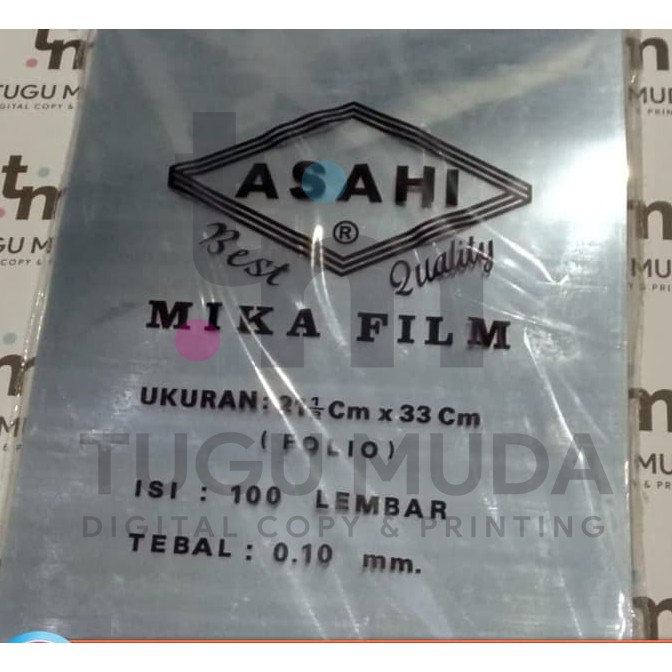 Jual Mika Film Mika Plastik Jilid Asahi F4 Folio 0.10 mm (100 Lembar) | Shopee Indonesia