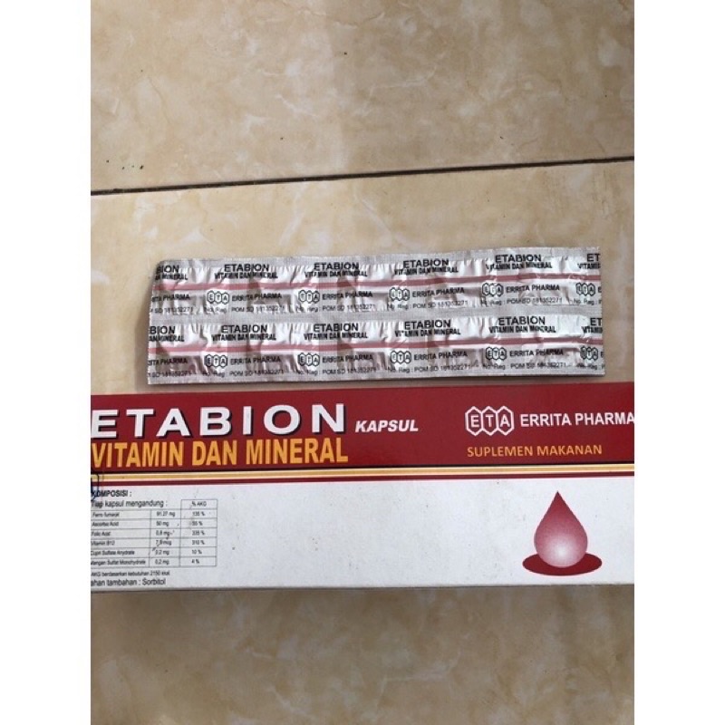 Jual Etabion strip / mutivitamin dan mineral / penambah darah / vitamin ...