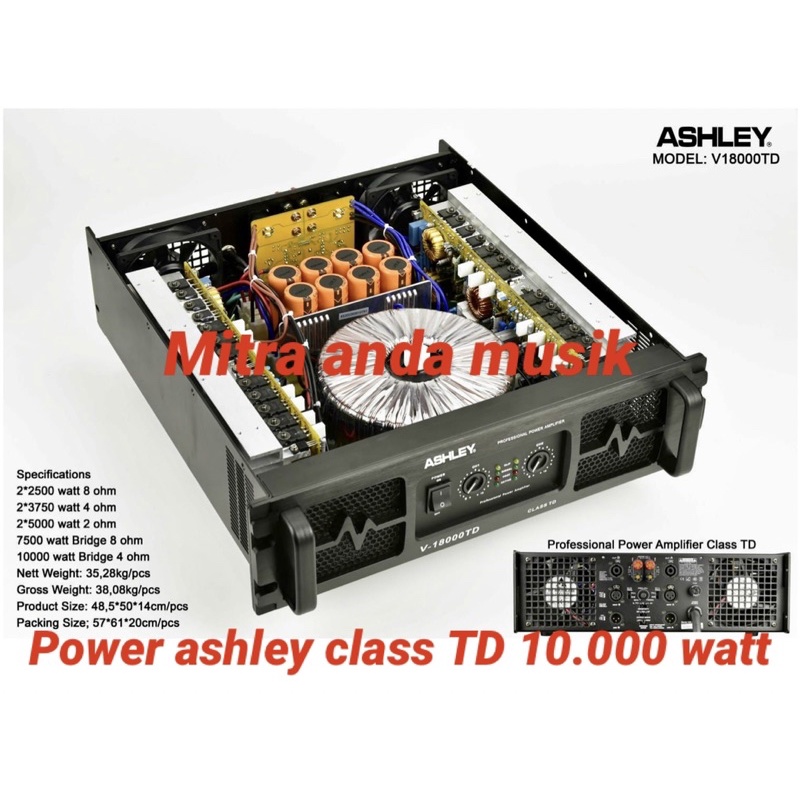 Jual power amplifier ashley v18000td 10.000 watt class td | Shopee ...