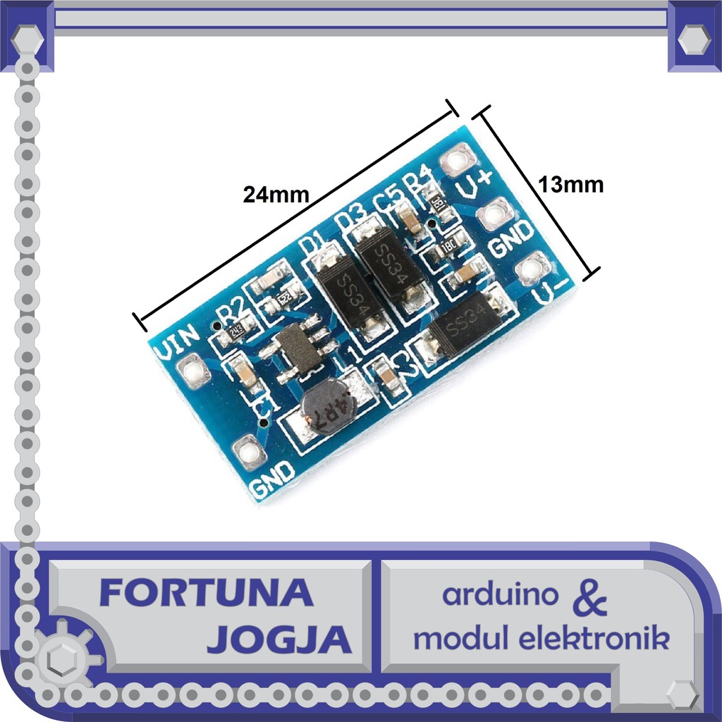 Jual Modul Step-Up DC-DC Converter Input 2.8-5.5V to CT +12V 0 -12V ...