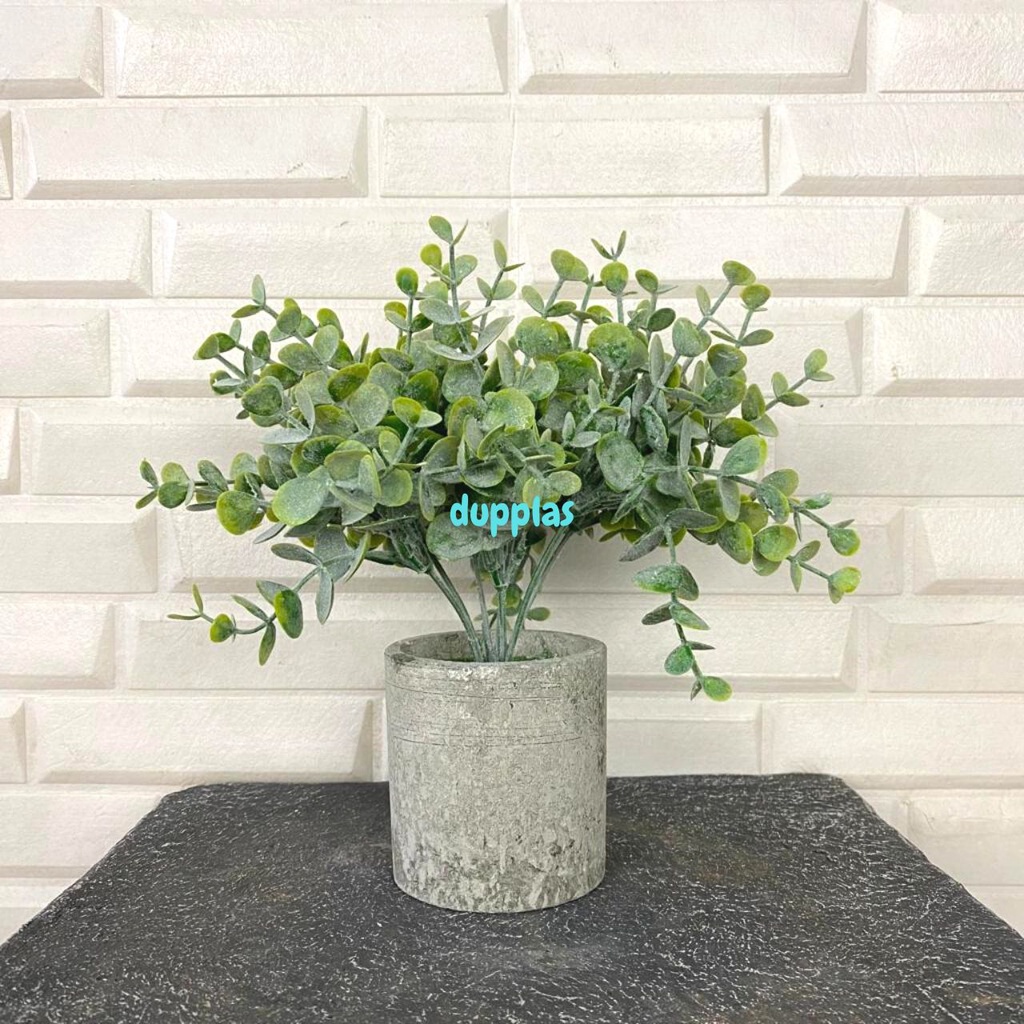 Jual Tanaman Artificial Daun Eucalyptus Artificial Vas Tabung Semen ...